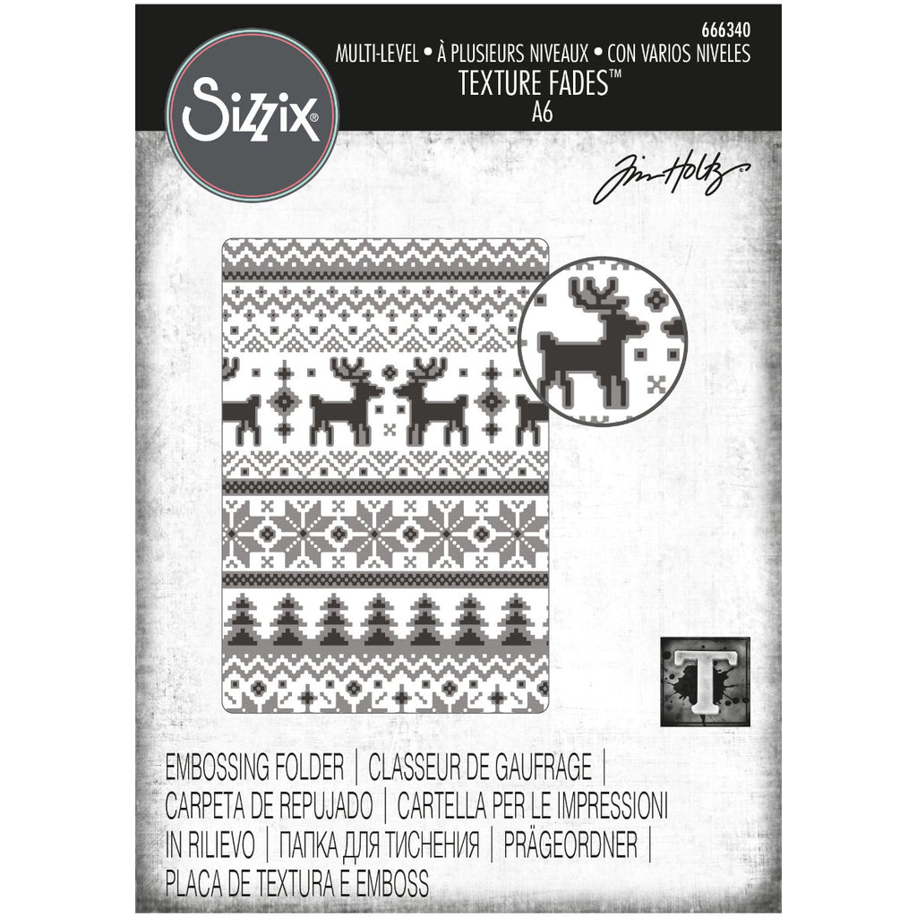 Tim Holtz Texture Fades Embossing Folder by Sizzix - Holiday Knit – Art ...